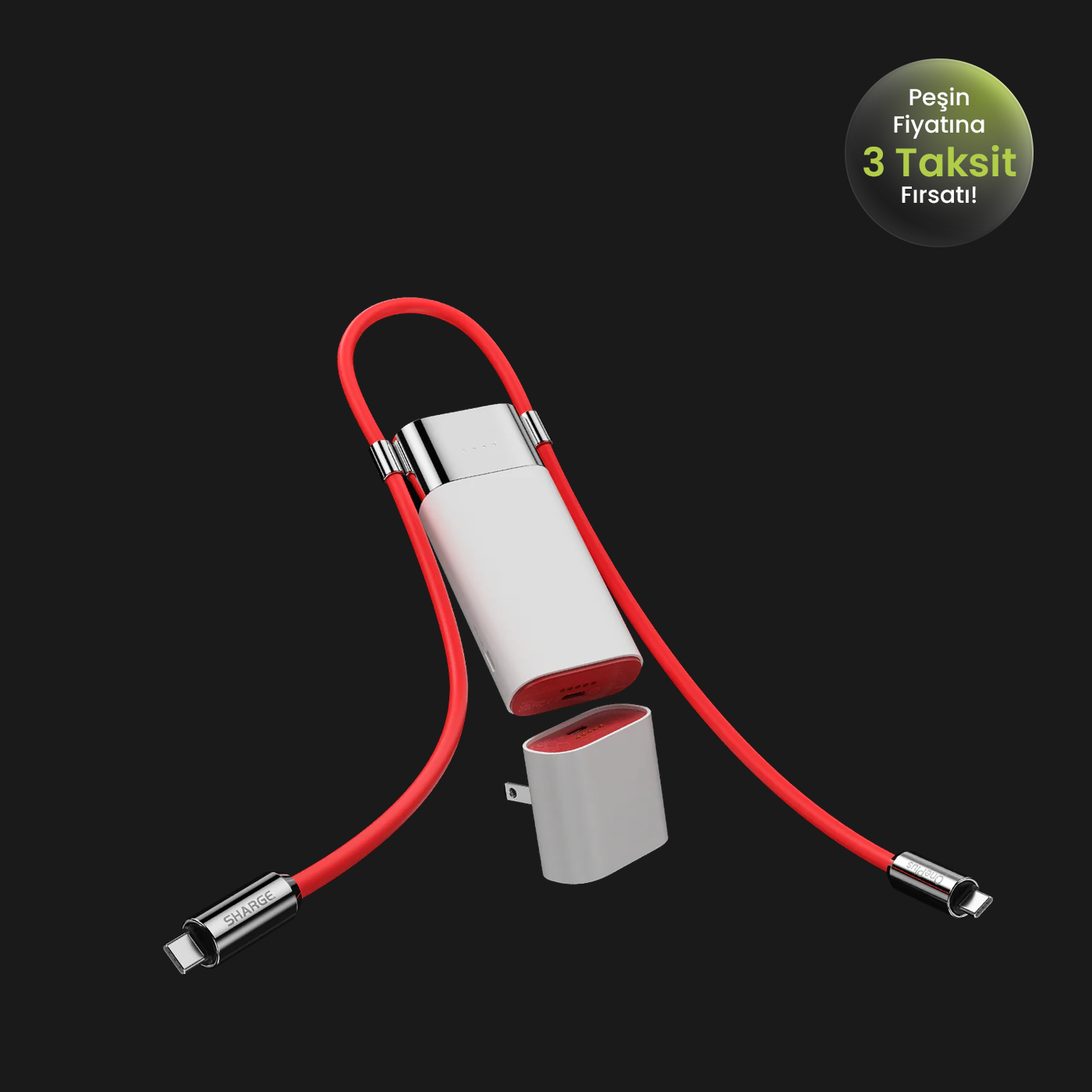 Sharge Pouch 3-ü-1 | 10.000mAh Hızlı Şarj Powerbank